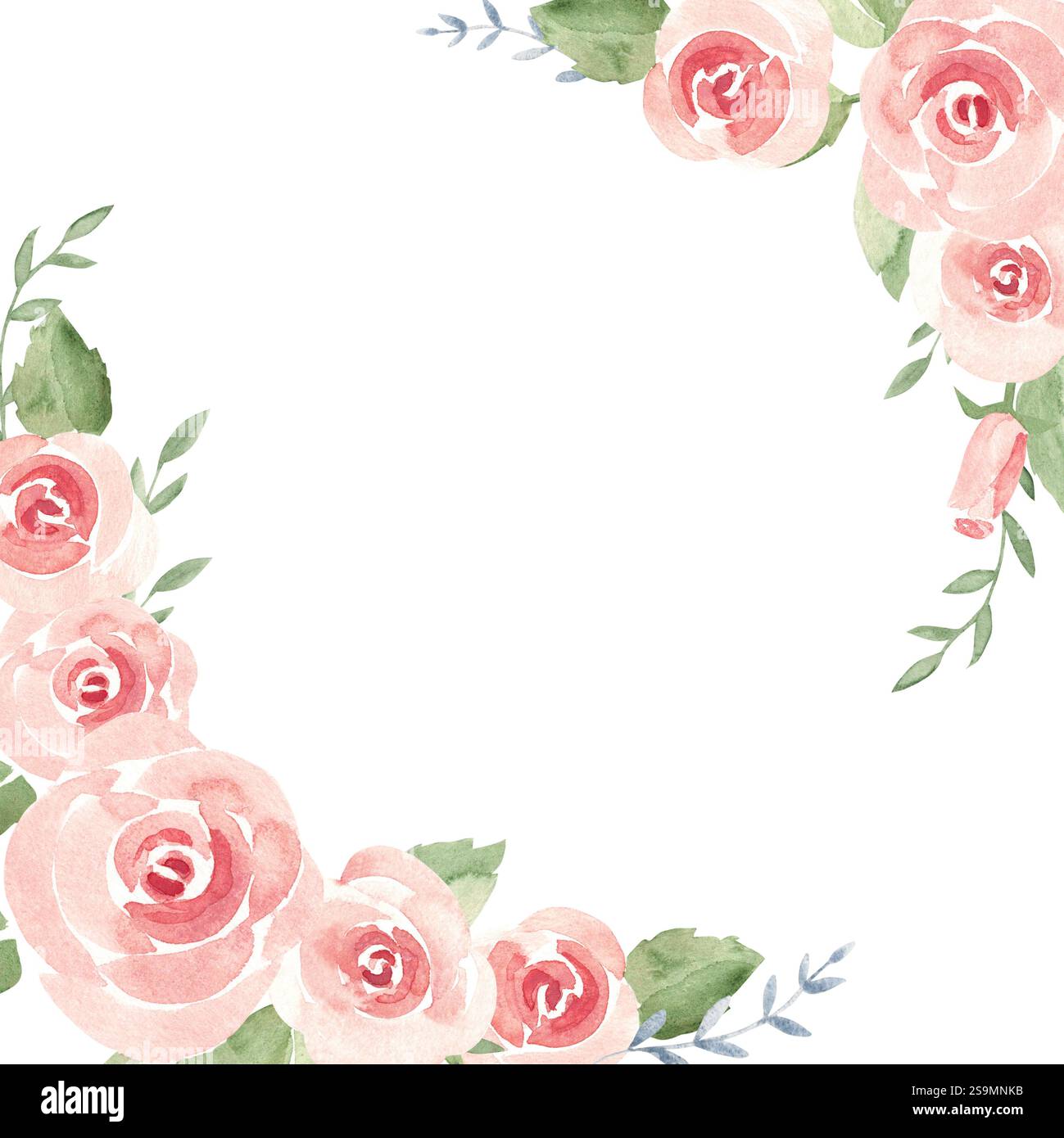 Valentines Day, Wedding Square Frame, Border. Corner Compositions with ...