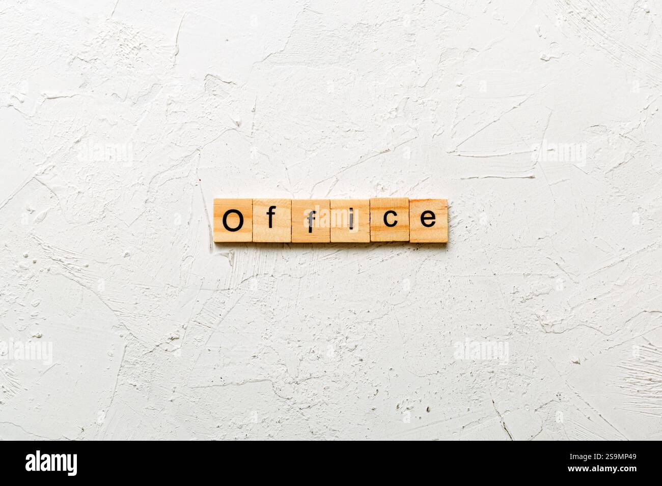 office word written on wood block. office text on table, concept Stock ...