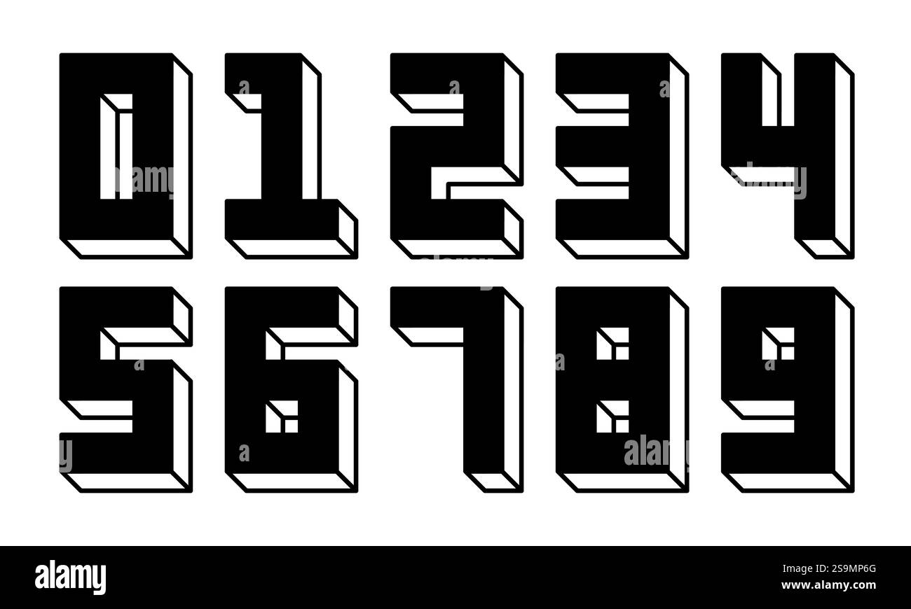 Retro style numbers collection Stock Vector Image & Art - Alamy