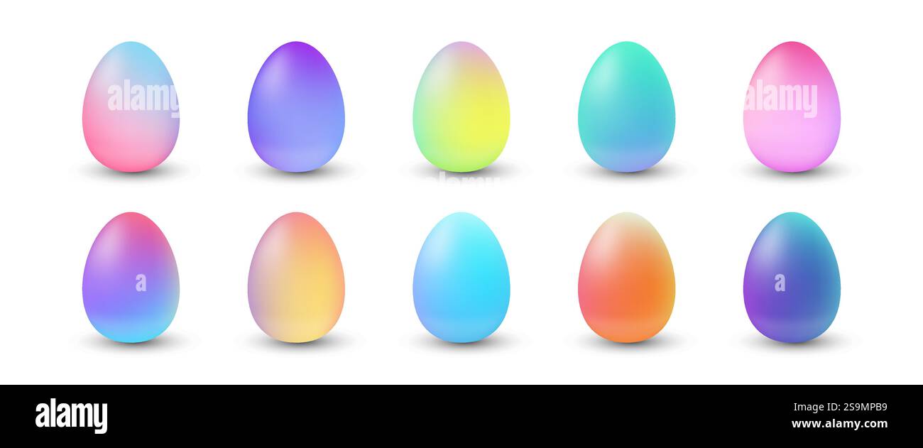 Cute gradient color easter eggs collection Stock Vector Image & Art - Alamy