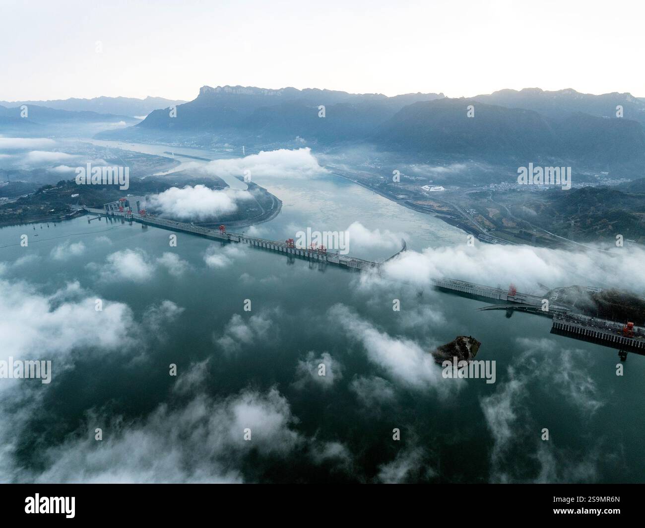 YICHANG, CHINA - JANUARY 26, 2025 - Aerial photo taken on Jan 26, 2025 ...