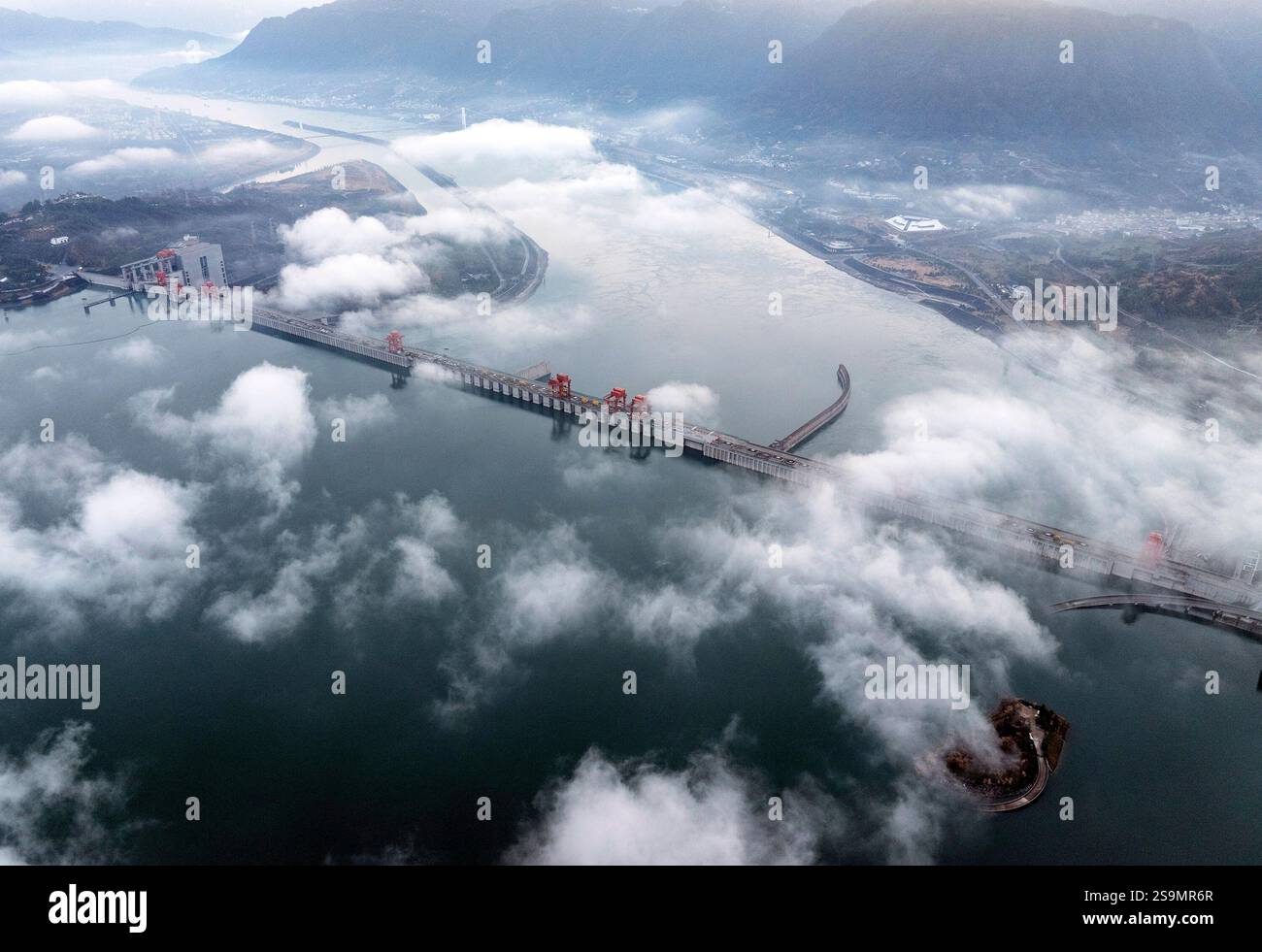 YICHANG, CHINA - JANUARY 26, 2025 - Aerial photo taken on Jan 26, 2025 ...