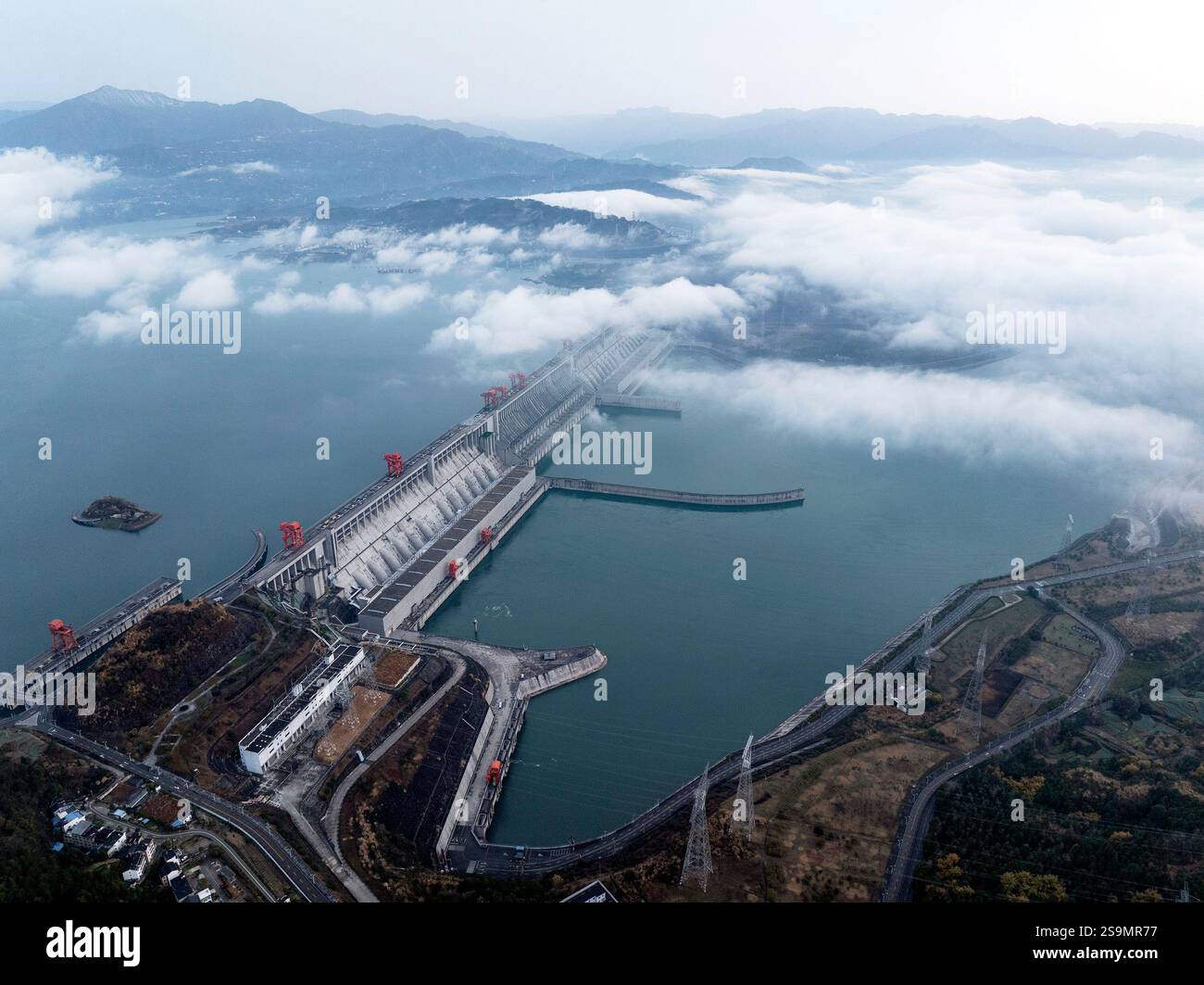 YICHANG, CHINA - JANUARY 26, 2025 - Aerial photo taken on Jan 26, 2025 ...