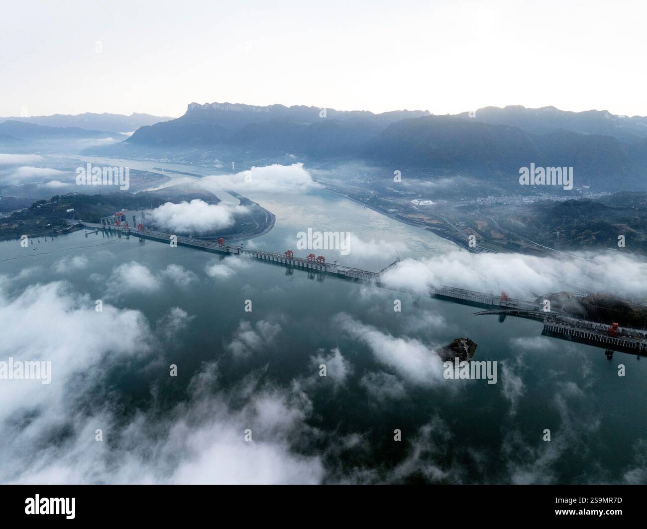 YICHANG, CHINA - JANUARY 26, 2025 - Aerial photo taken on Jan 26, 2025 ...