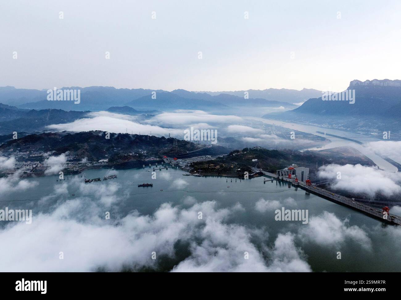 YICHANG, CHINA - JANUARY 26, 2025 - Aerial photo taken on Jan 26, 2025 ...