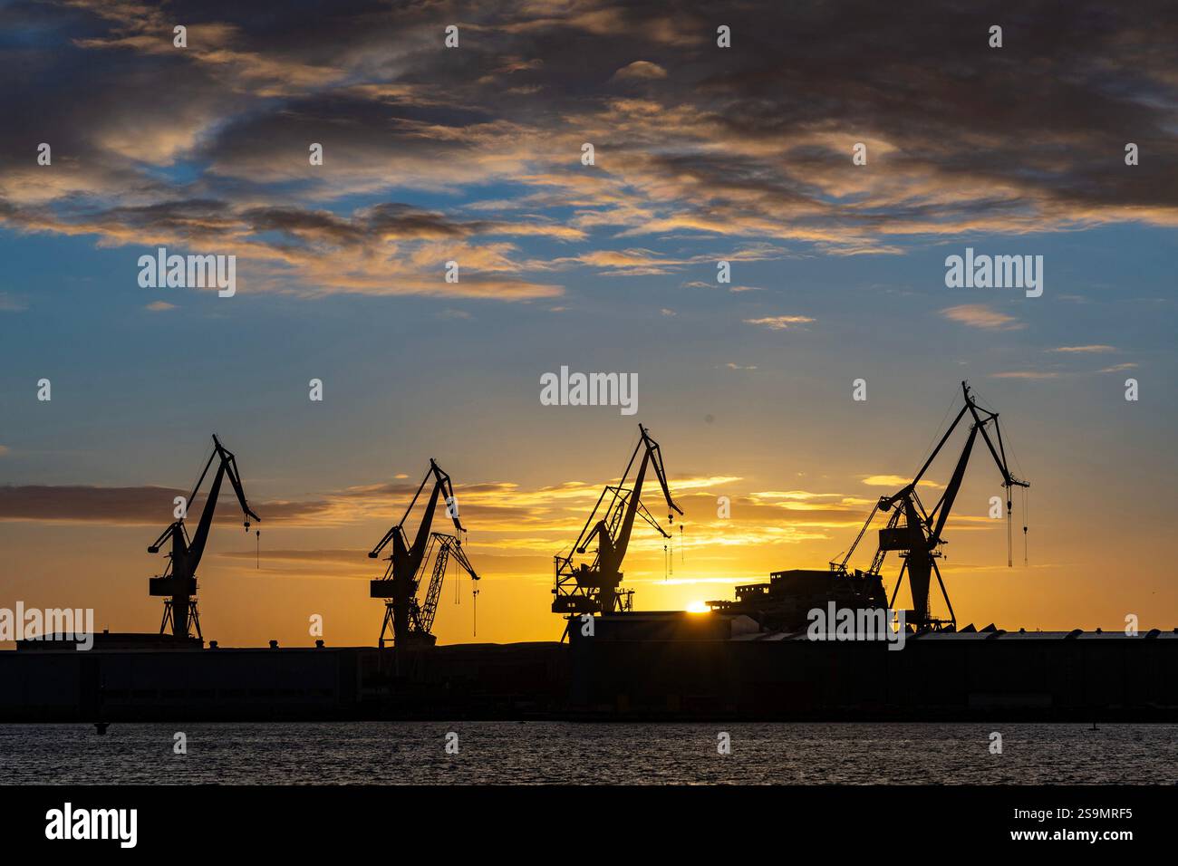 Pula, Croatia. 26th Jan, 2025. Cranes at the Uljanik shipyard during ...