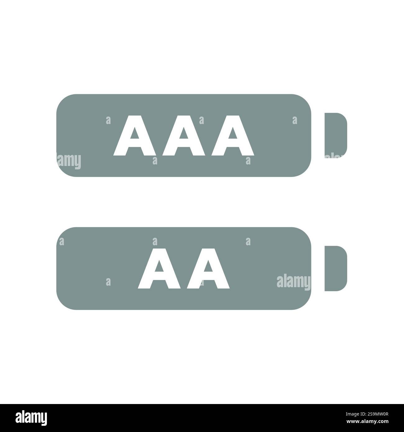AAA and AA batteries vector icon set. Battery type icons Stock Vector ...