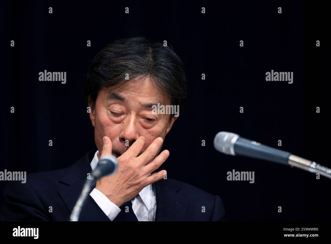 Fuji Television Chairman Shuji Kano attends a press conference at its ...