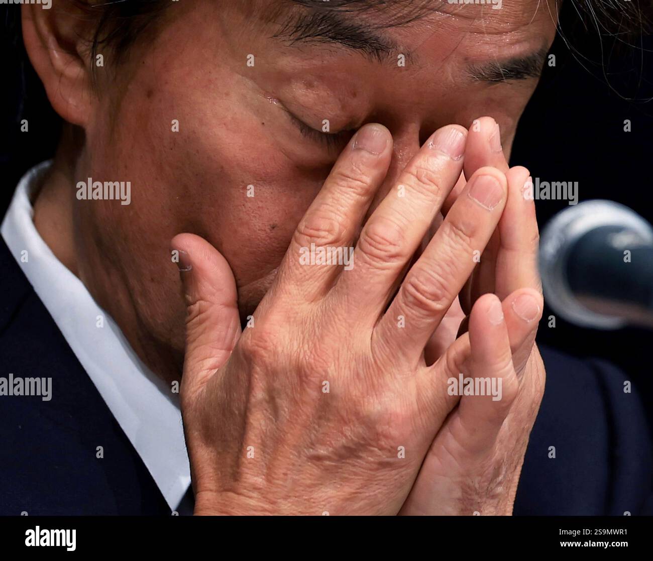 Fuji Television Chairman Shuji Kano attends a press conference at its ...