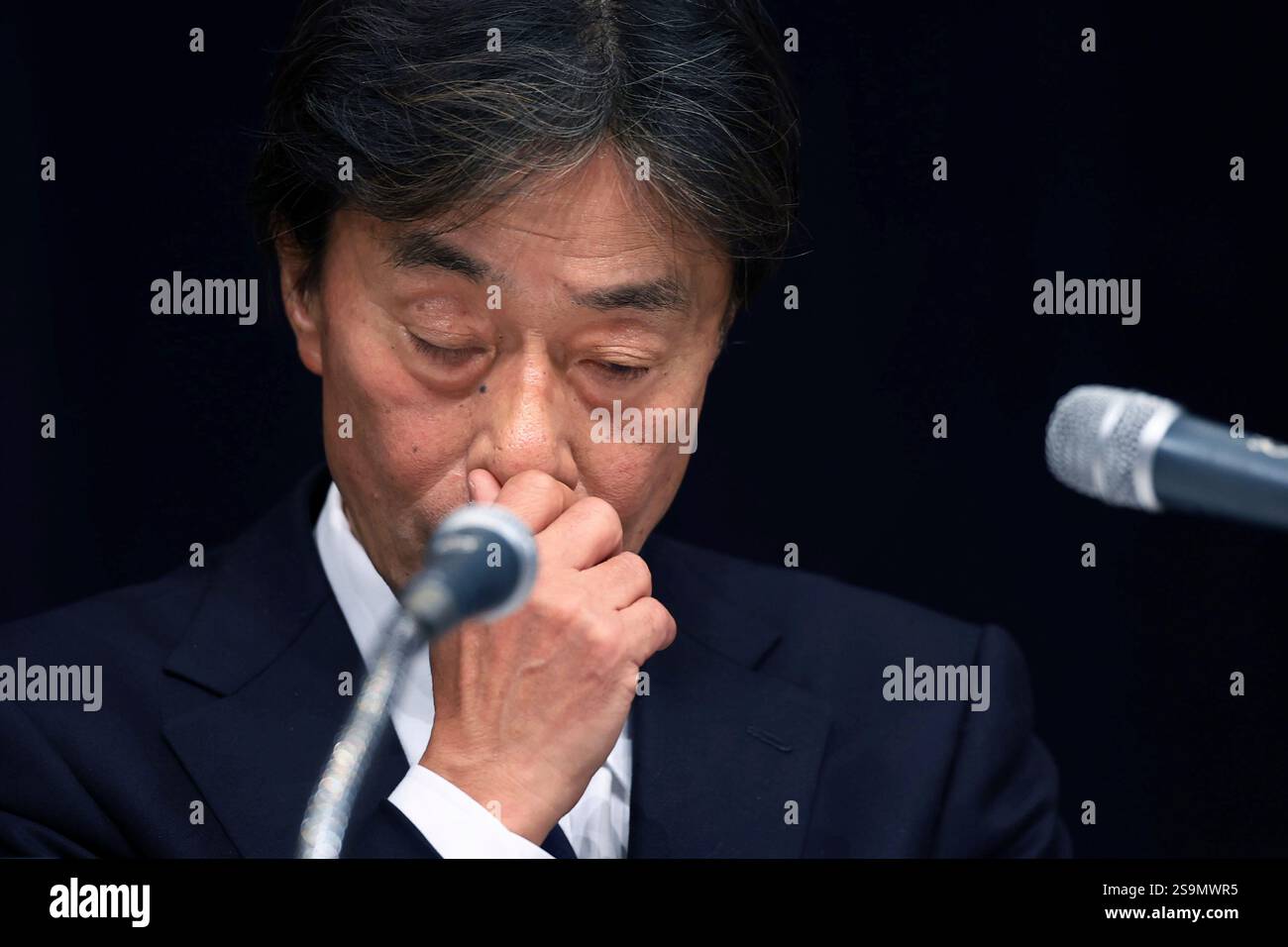 Fuji Television Chairman Shuji Kano attends a press conference at its ...