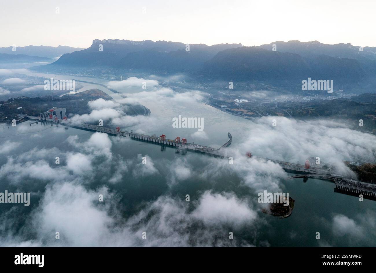 YICHANG, CHINA - JANUARY 26, 2025 - Aerial photo taken on Jan 26, 2025 ...