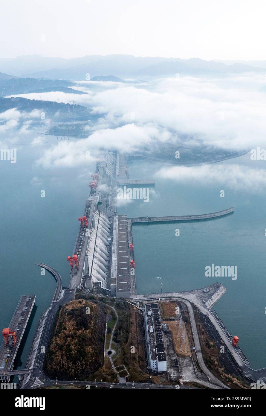 YICHANG, CHINA - JANUARY 26, 2025 - Aerial photo taken on Jan 26, 2025 ...