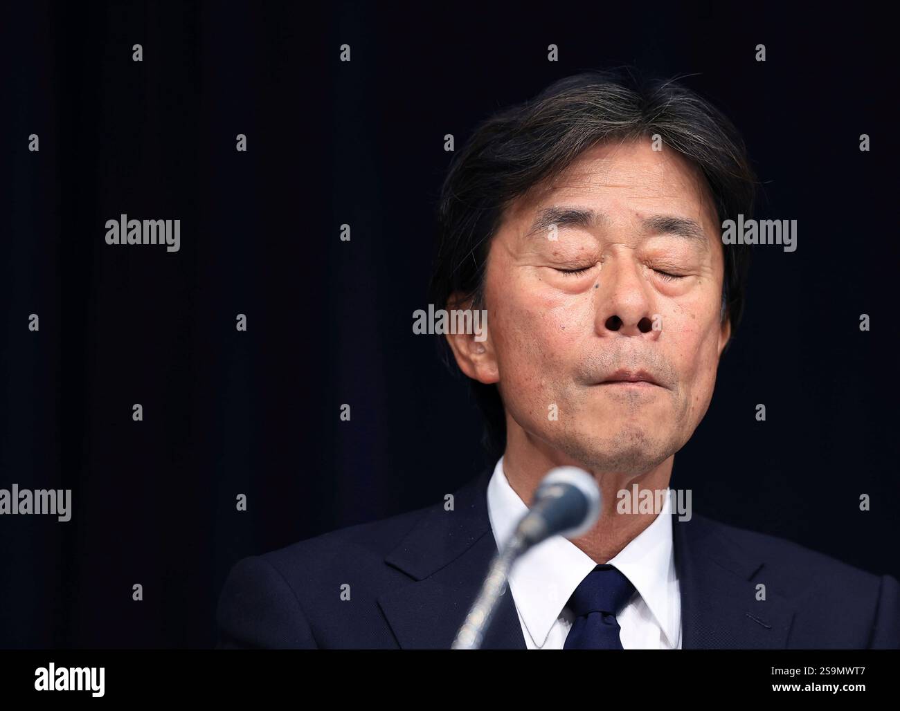 Fuji Television Chairman Shuji Kano attends a press conference at its ...