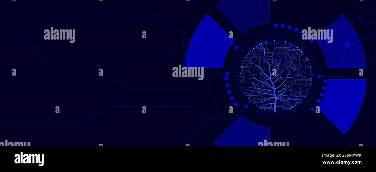 Connecting nature and technology through circuitry and trees Stock ...