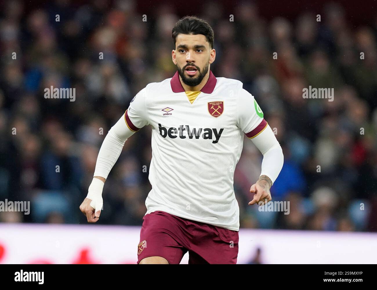 Birmingham, UK. 26th Jan, 2025. Lucas Paqueta of West Ham United during ...
