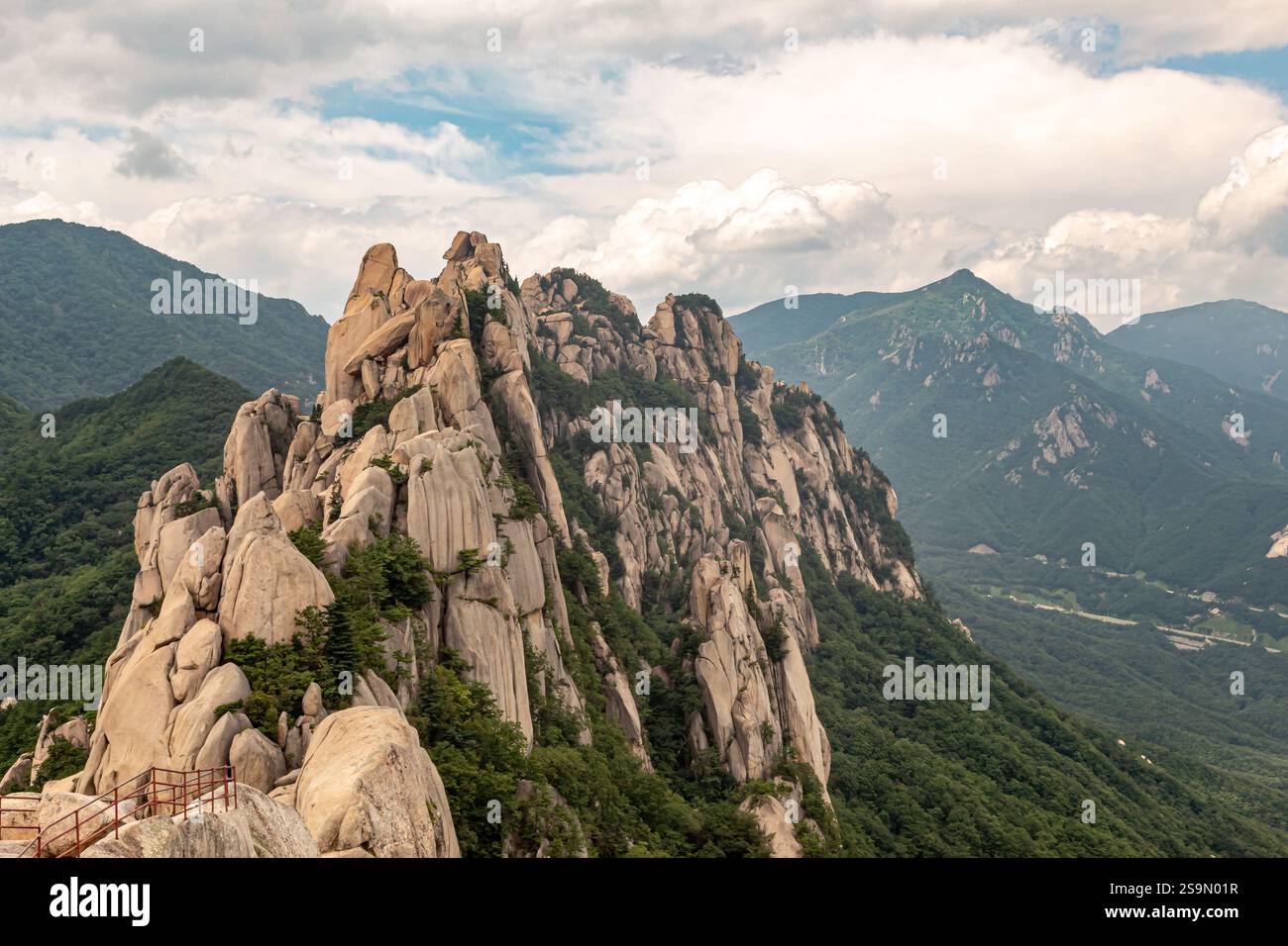 Summit mountain view of Ulsanbawi rock at Seoraksan National Park in ...