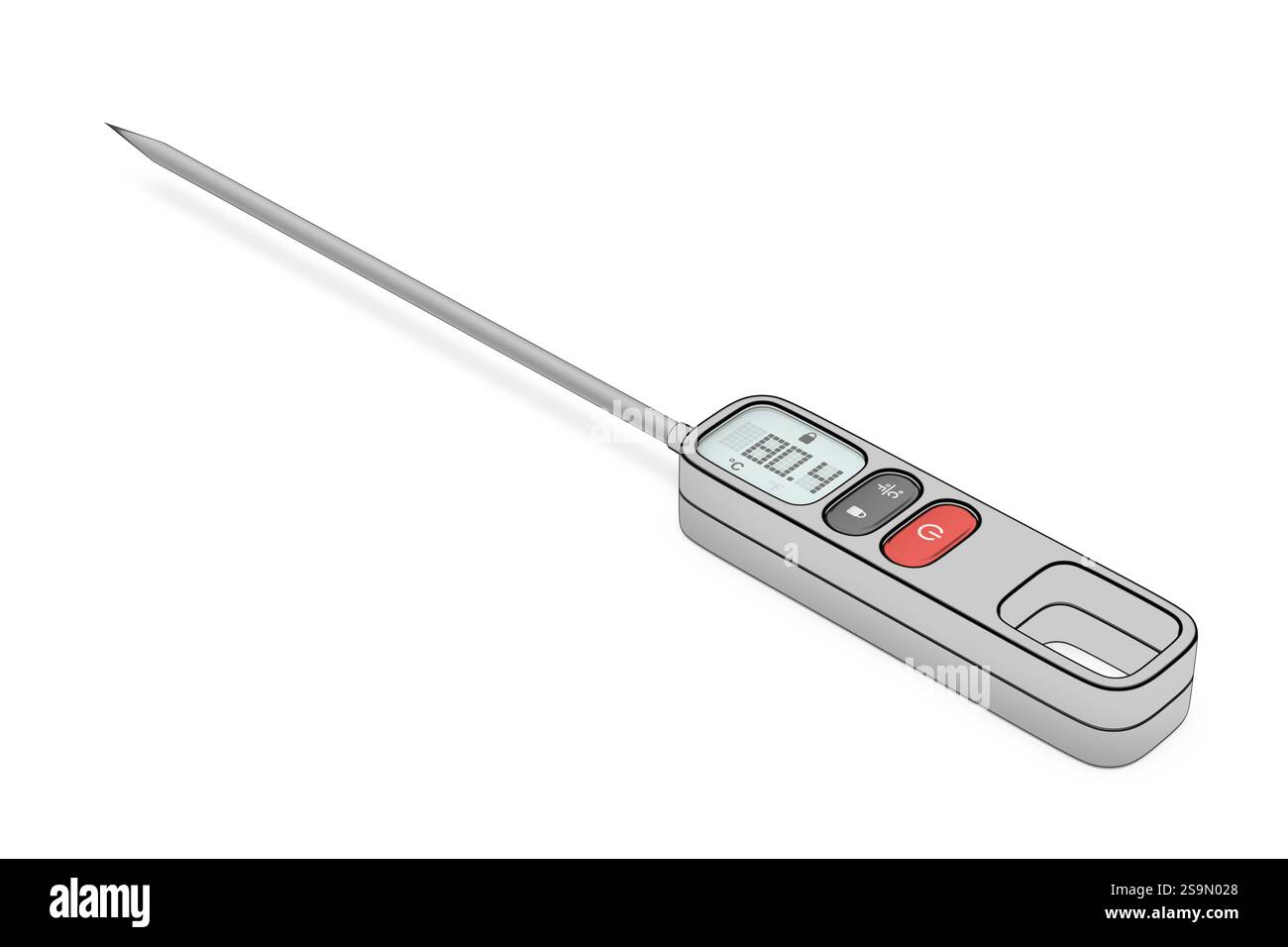 Sketch of digital kitchen thermometer on white background Stock Photo ...