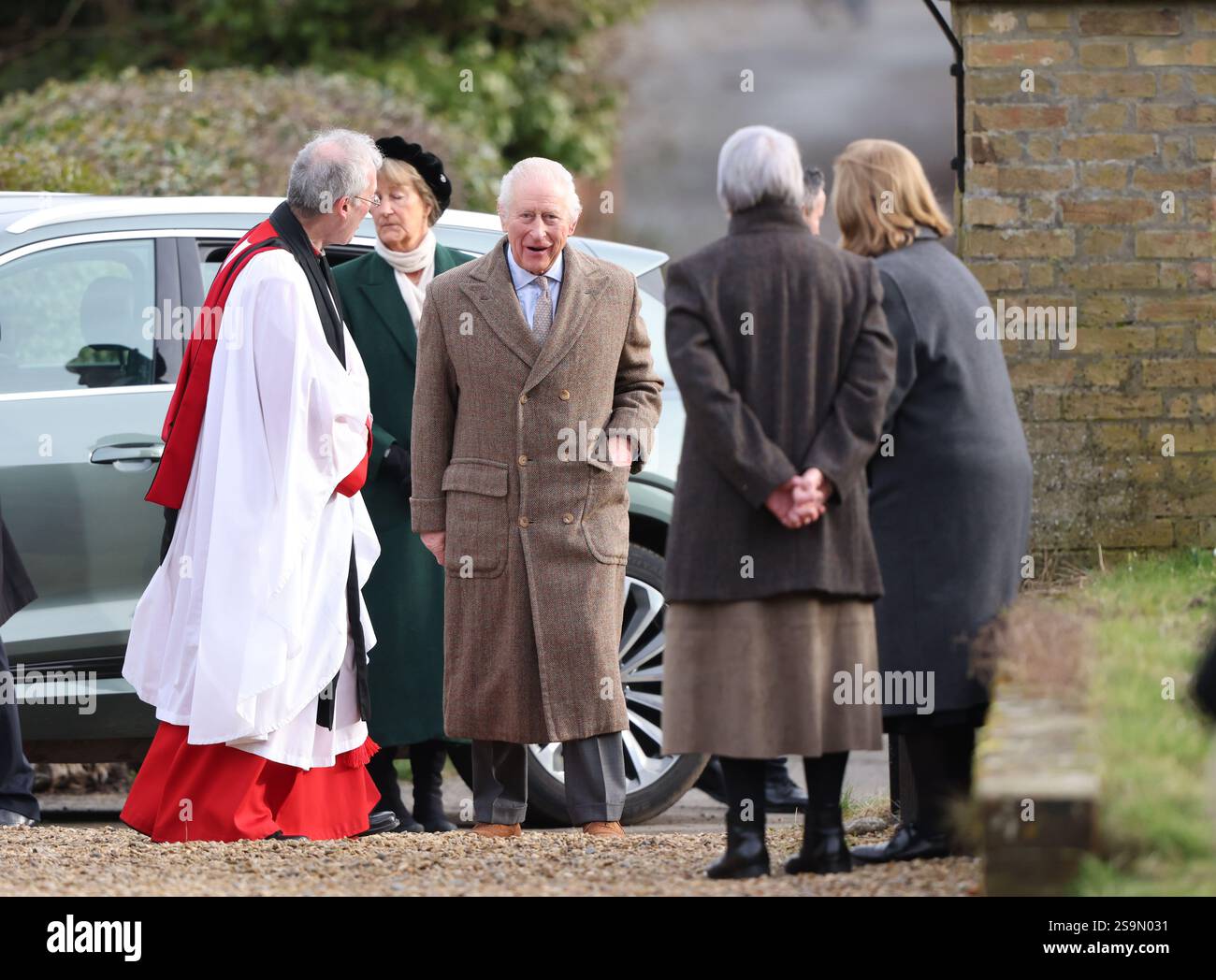 King Charles III attends the Sunday morning service at St. Mary the ...