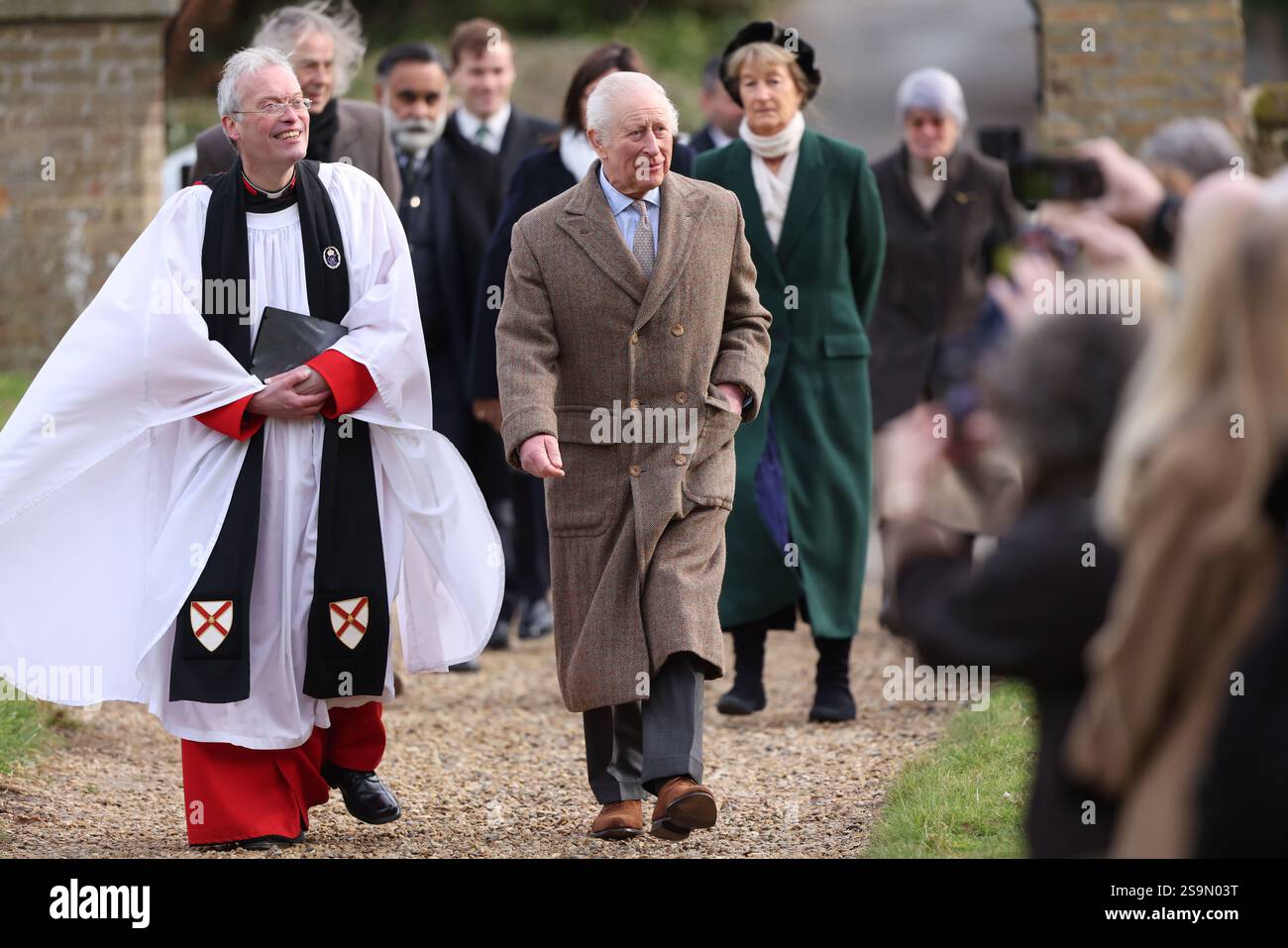 King Charles III attends the Sunday morning service at St. Mary the ...