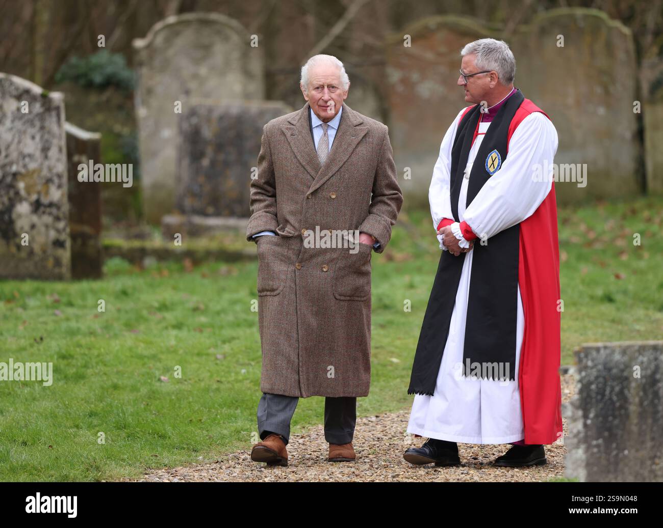 Stephen Lake, The Bishop of Salisbury, with King Charles III attends ...