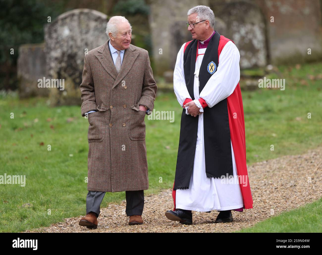Stephen Lake, The Bishop of Salisbury, with King Charles III attends ...