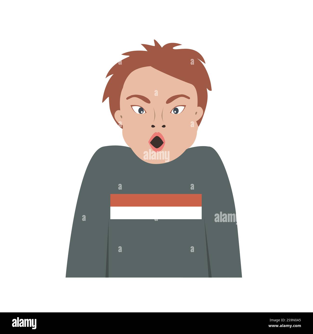 Surprised boy portrait. Vector isolated cartoon illustration Stock ...