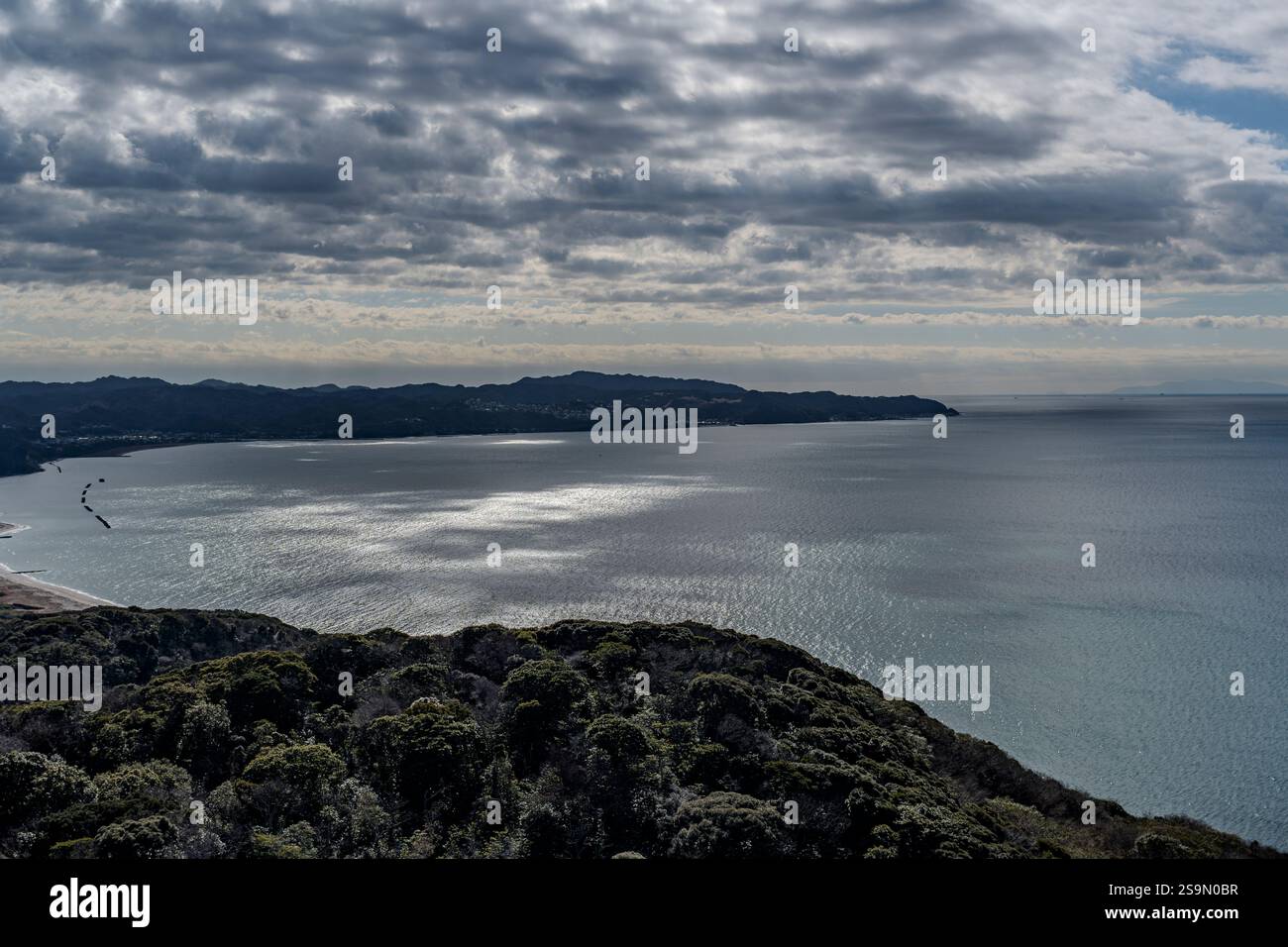 A view to the south from the observatory near the top of Tokyo Bay ...
