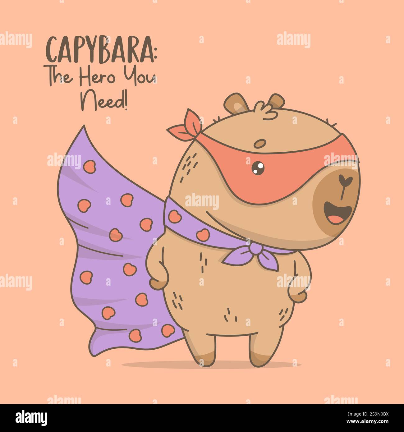 Cute superhero Capybara in hero mask and romantic raincoat. Funny ...