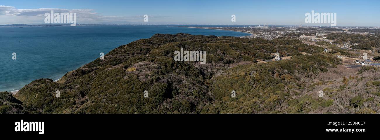 A view to the north from the observatory near the top of Tokyo Bay ...