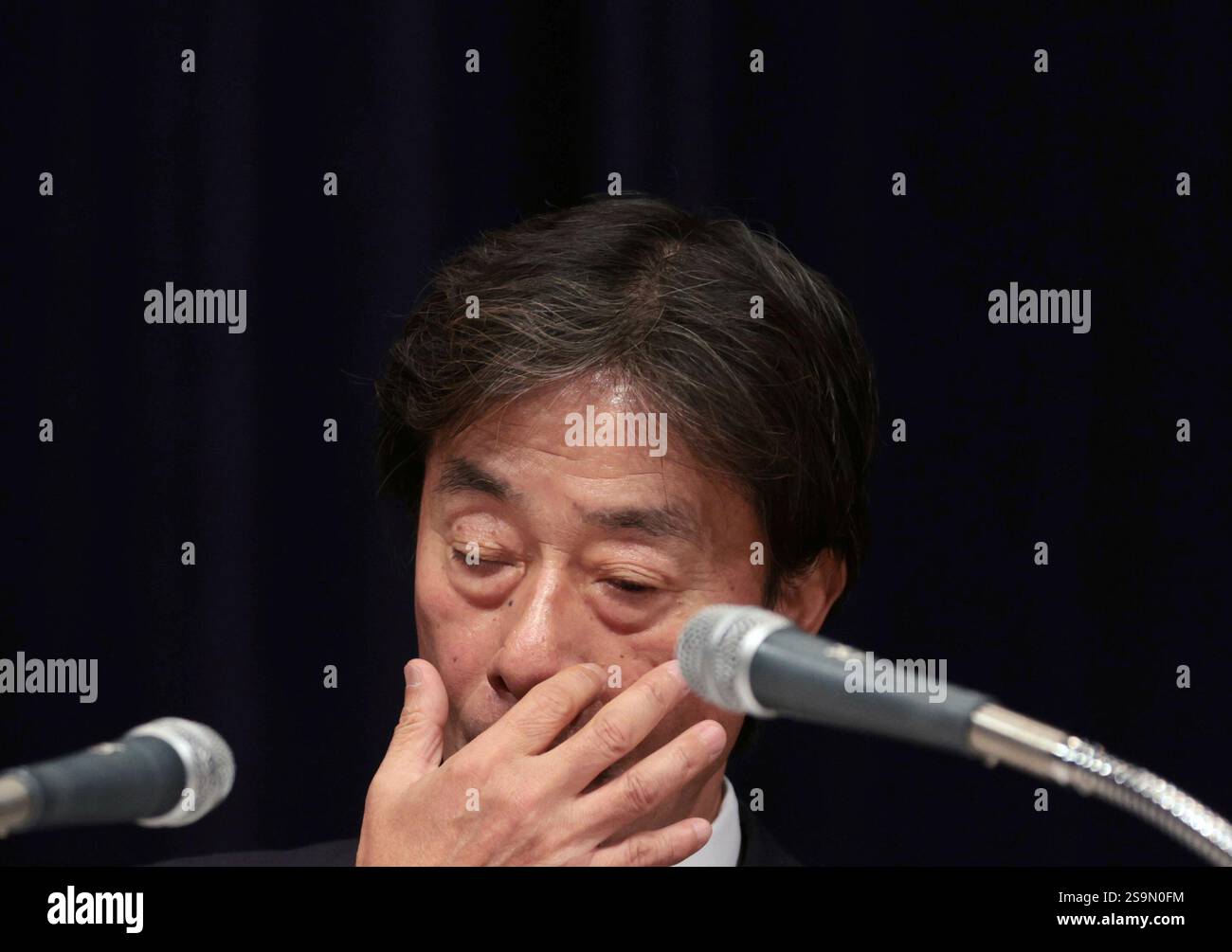 Fuji Television Chairman Shuji Kano attends a press conference at its ...