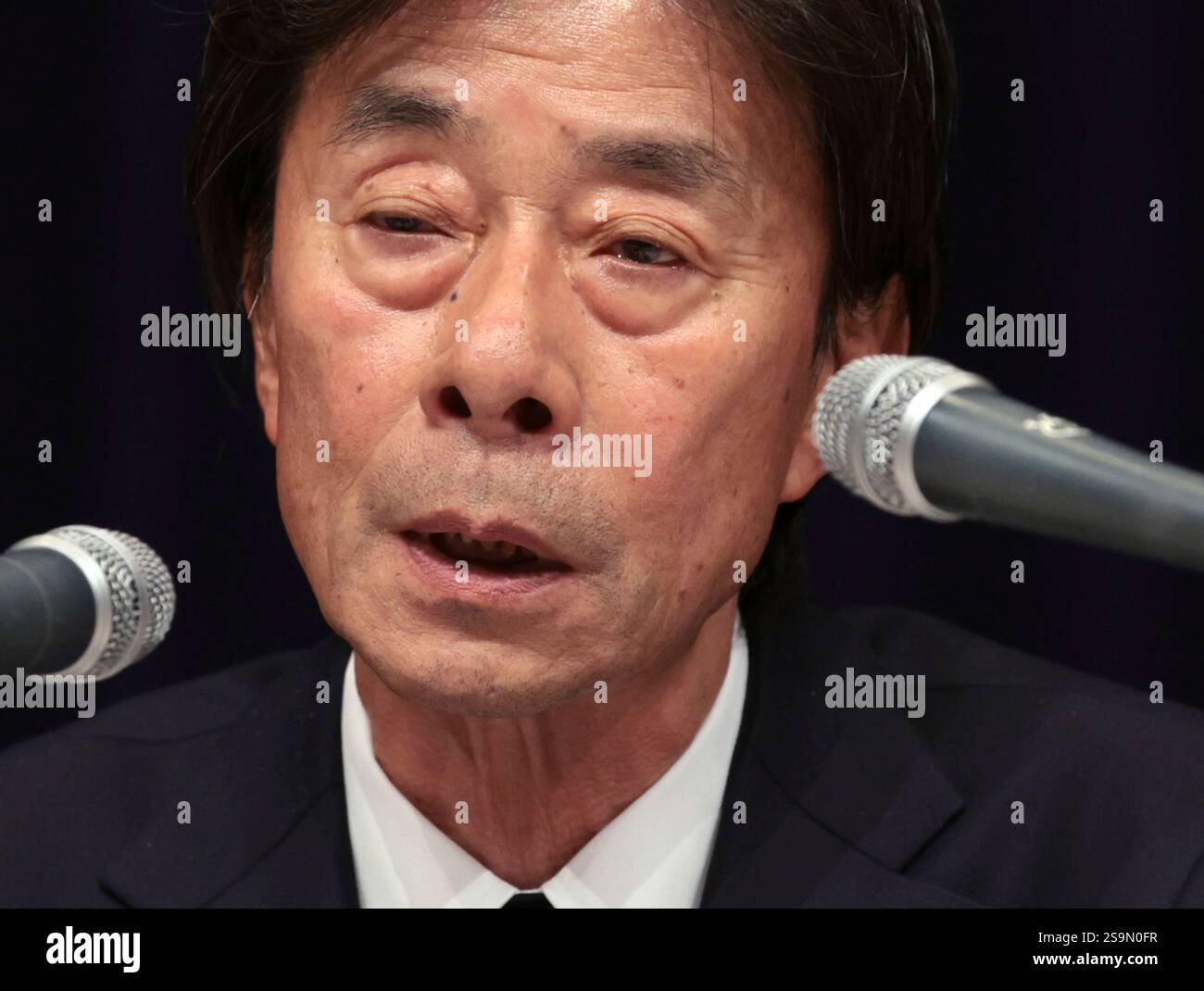 Fuji Television Chairman Shuji Kano attends a press conference at its ...