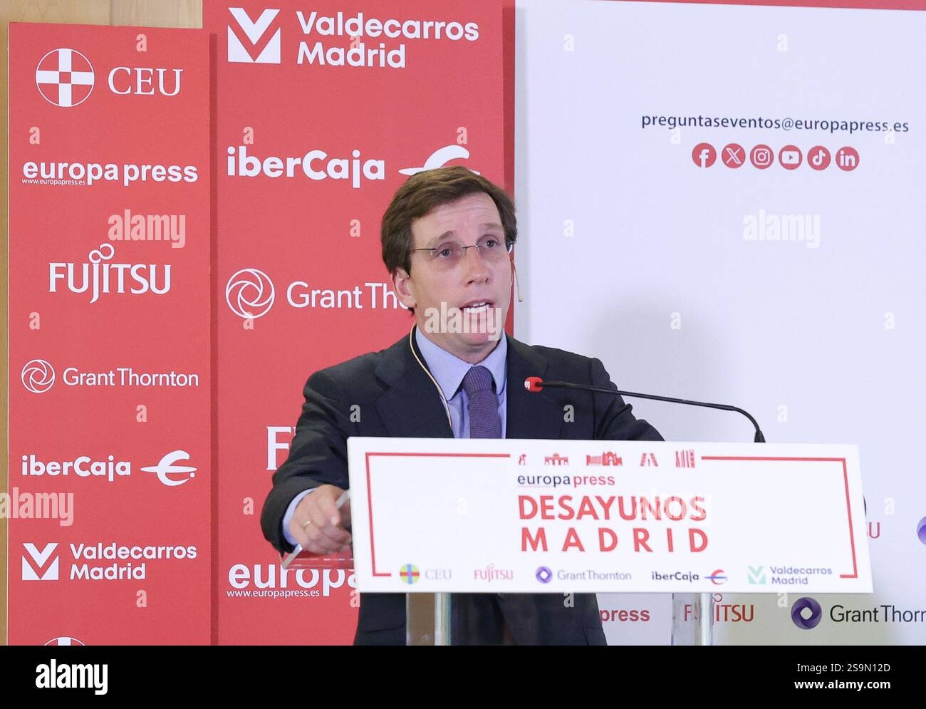 The mayor of Madrid, José Luis Martínez-Almeida, during a Europa Press ...