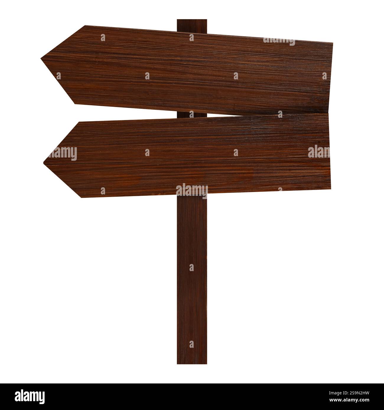 Wooden signpost with arrow-shaped pointers isolated on white Stock ...