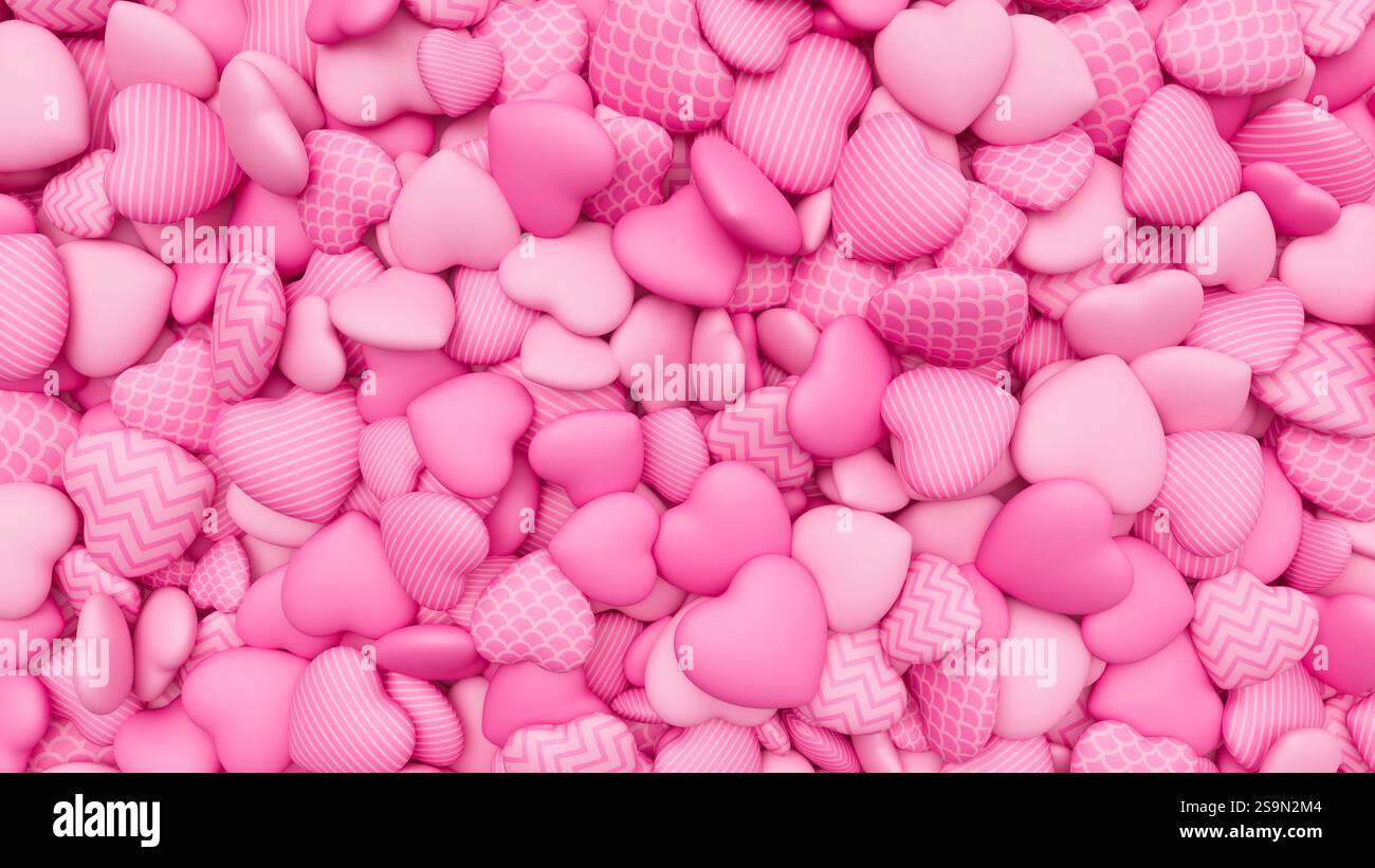 Light pink textured hearts background for Valentine's Day. Pile of ...