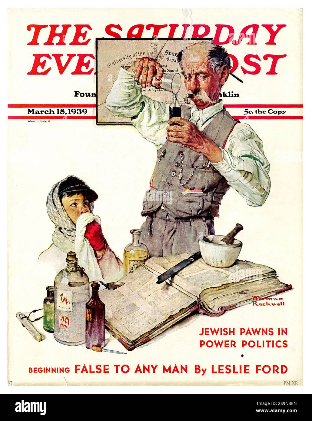 Saturday Evening Post Cover featuring Norman Rockwell's artwork Stock ...
