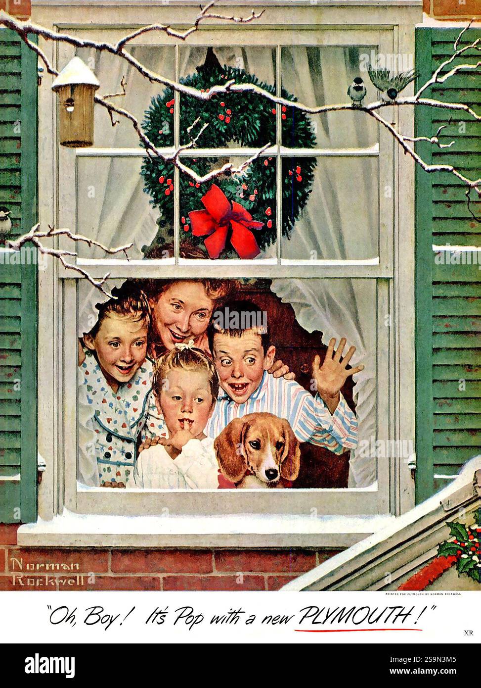 1952 Plymouth ad featuring artwork by Norman Rockwell "Oh Boy! It's Pop ...