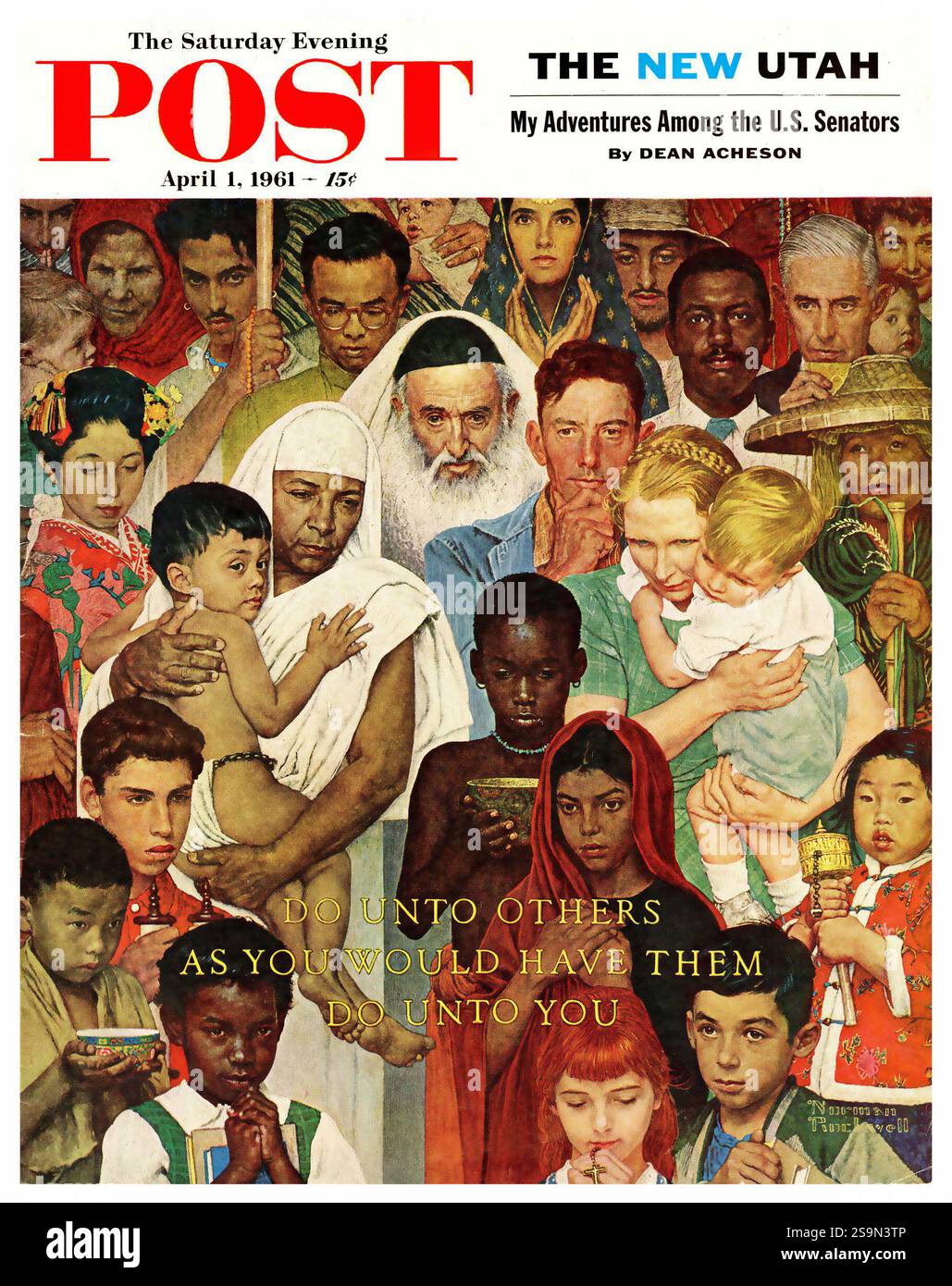 1961 Apr 1 Saturday Evening Post Cover featuring Norman Rockwell's ...