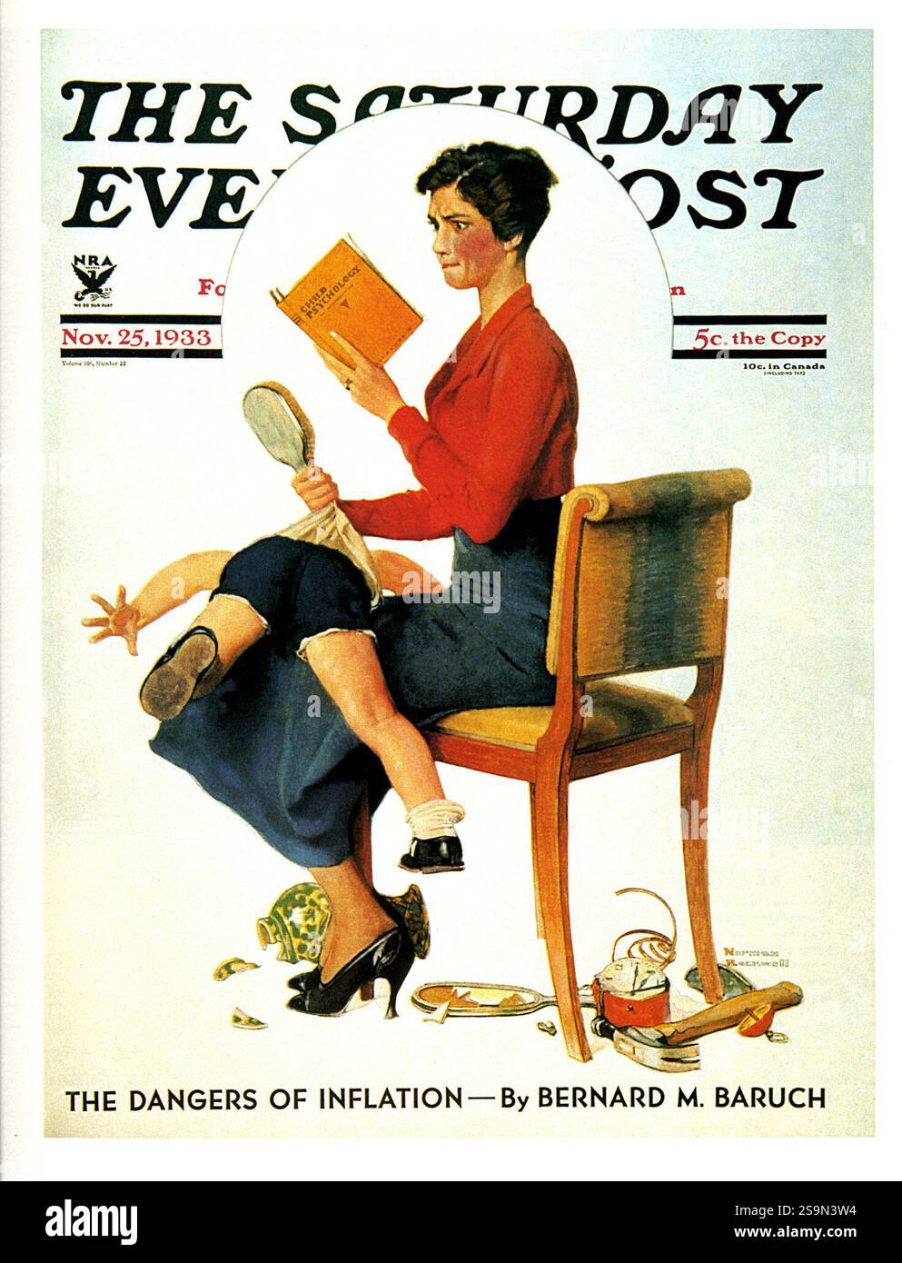 1933 Nov 25, Saturday Evening Post Cover featuring Norman Rockwell's ...