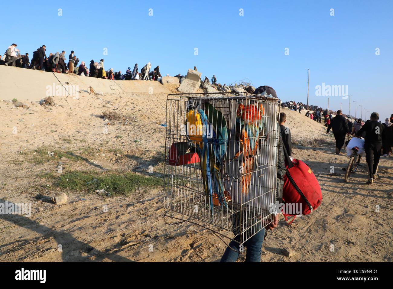 Palestinians, displaced by Israel forces, return their houses through ...