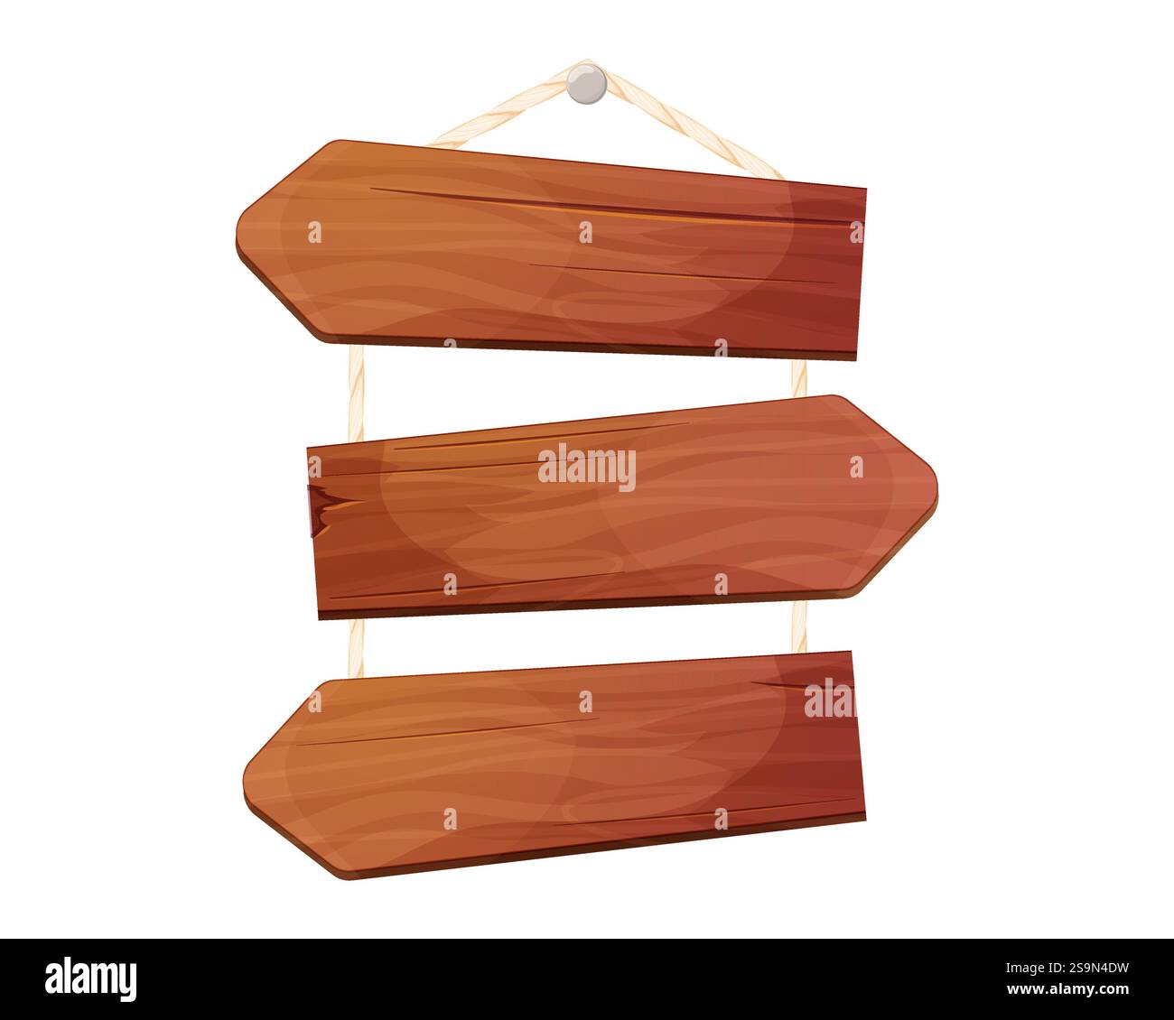 Wood plank signboard frame wooden texture game signpost, farm garden or ...