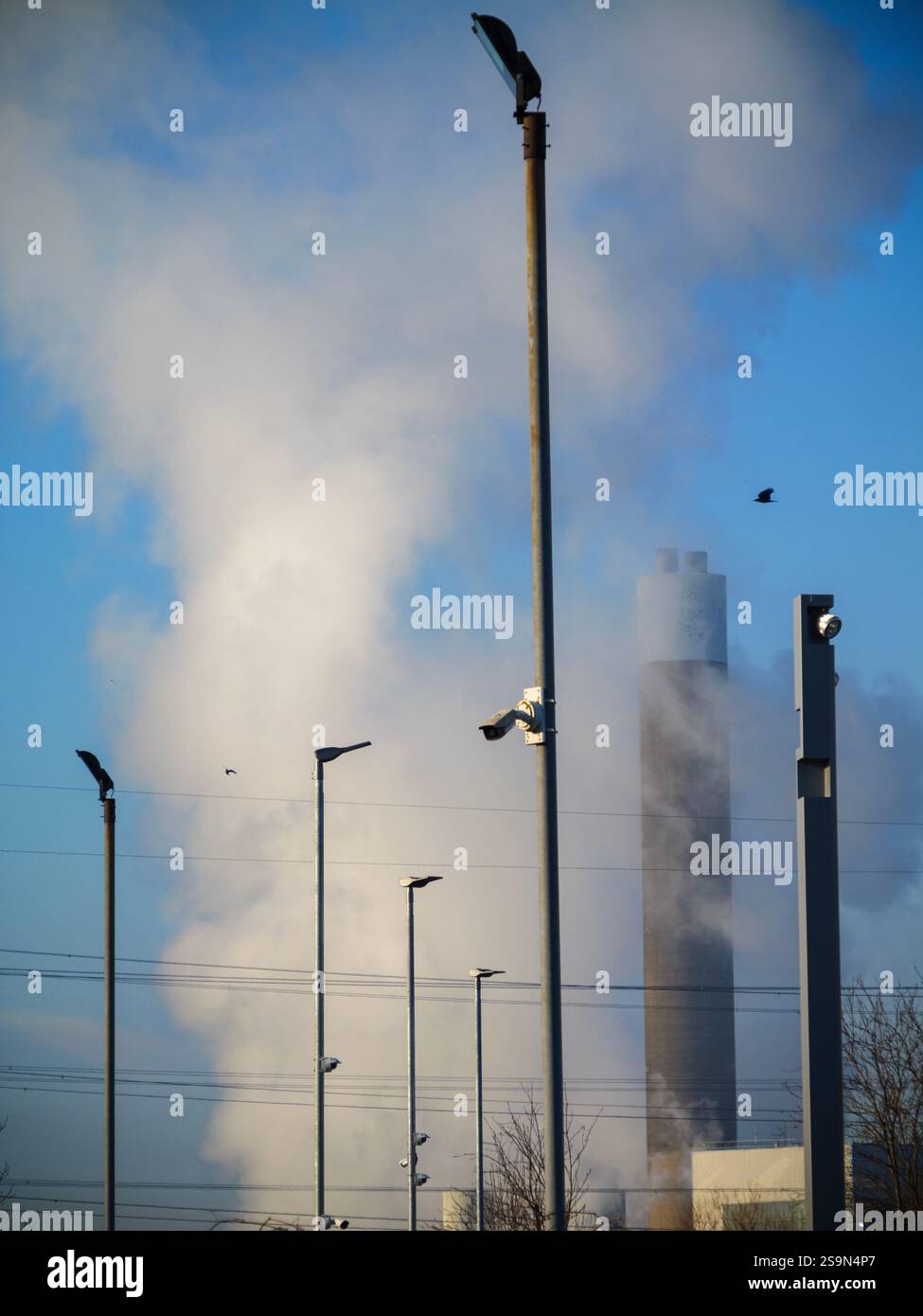 Incinerator Chimney at EcoPark a waste-to-energy plant which ...