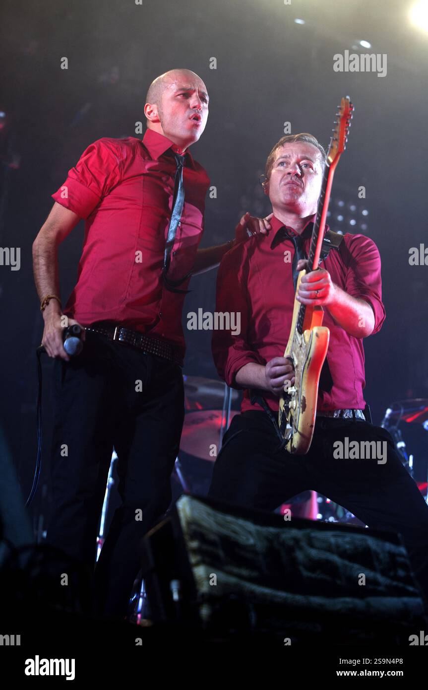 Milan Italy 26/07/2011 :The singer Samuel and the guitarist Max Casacci ...