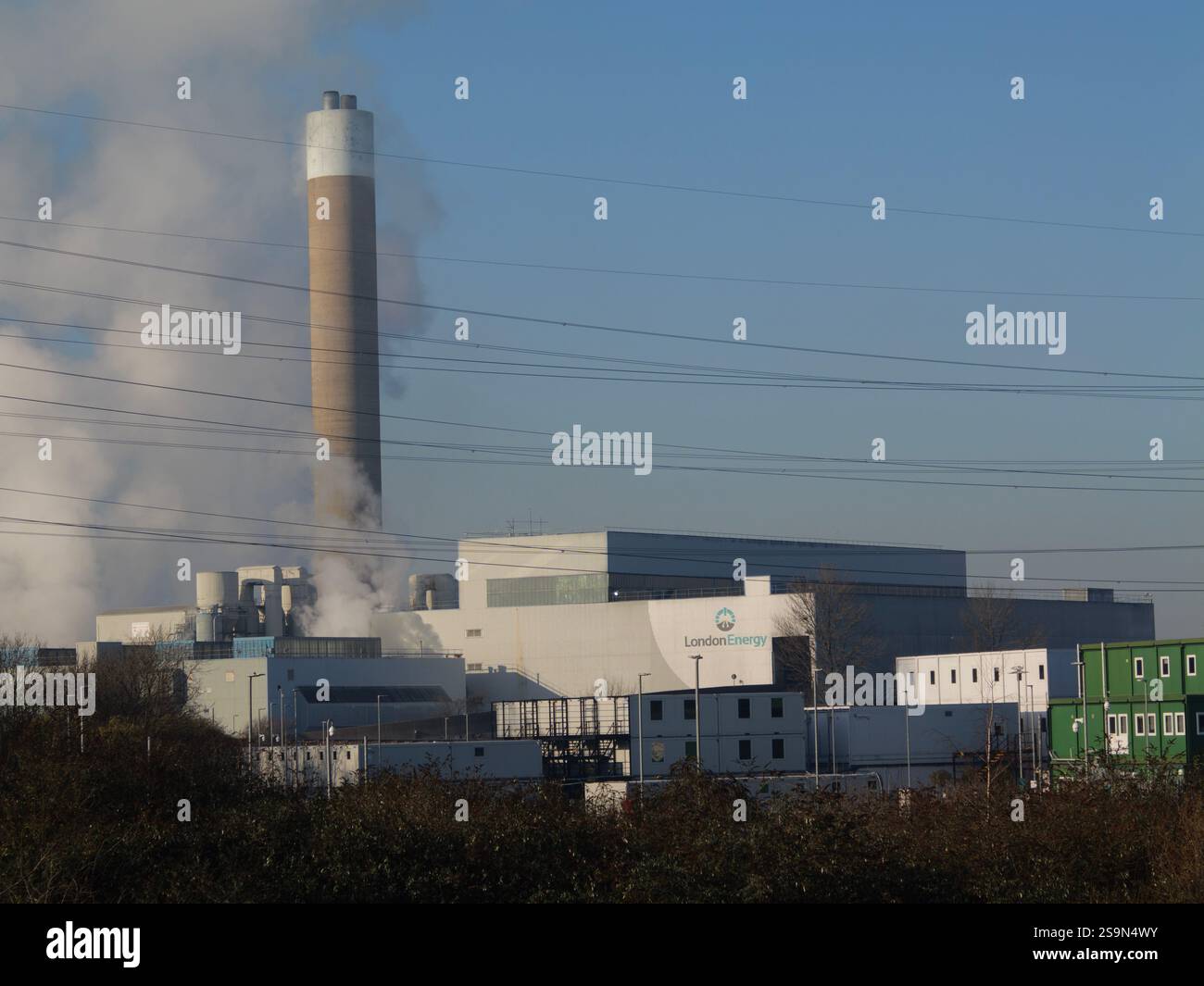 Incinerator Chimney at EcoPark a waste-to-energy plant which ...