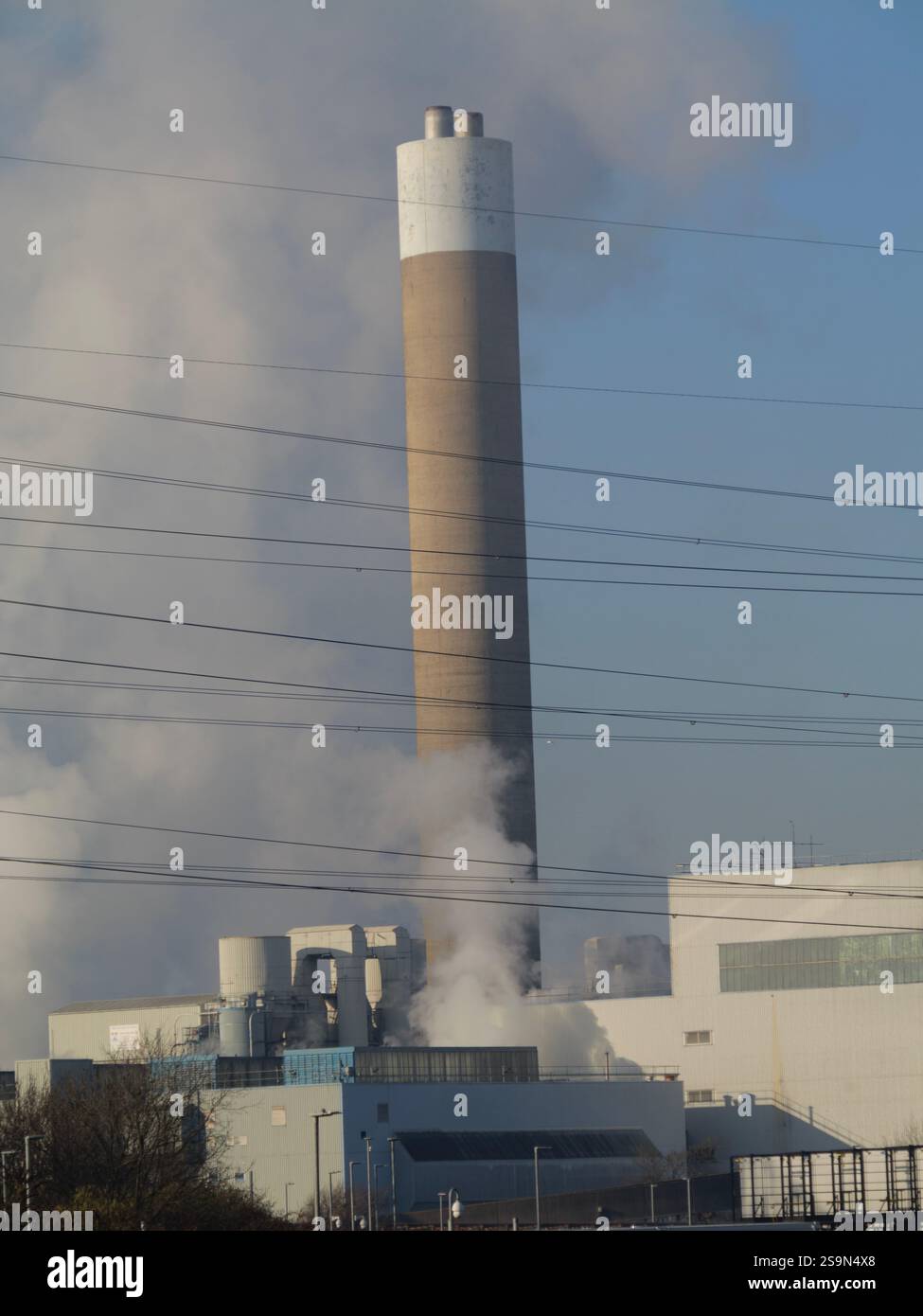 Incinerator Chimney at EcoPark a waste-to-energy plant which ...
