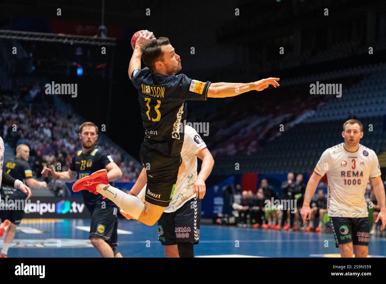 Oslo, Norway. 19th Jan, 2025. Sebastian Karlsson (13) of Sweden seen ...