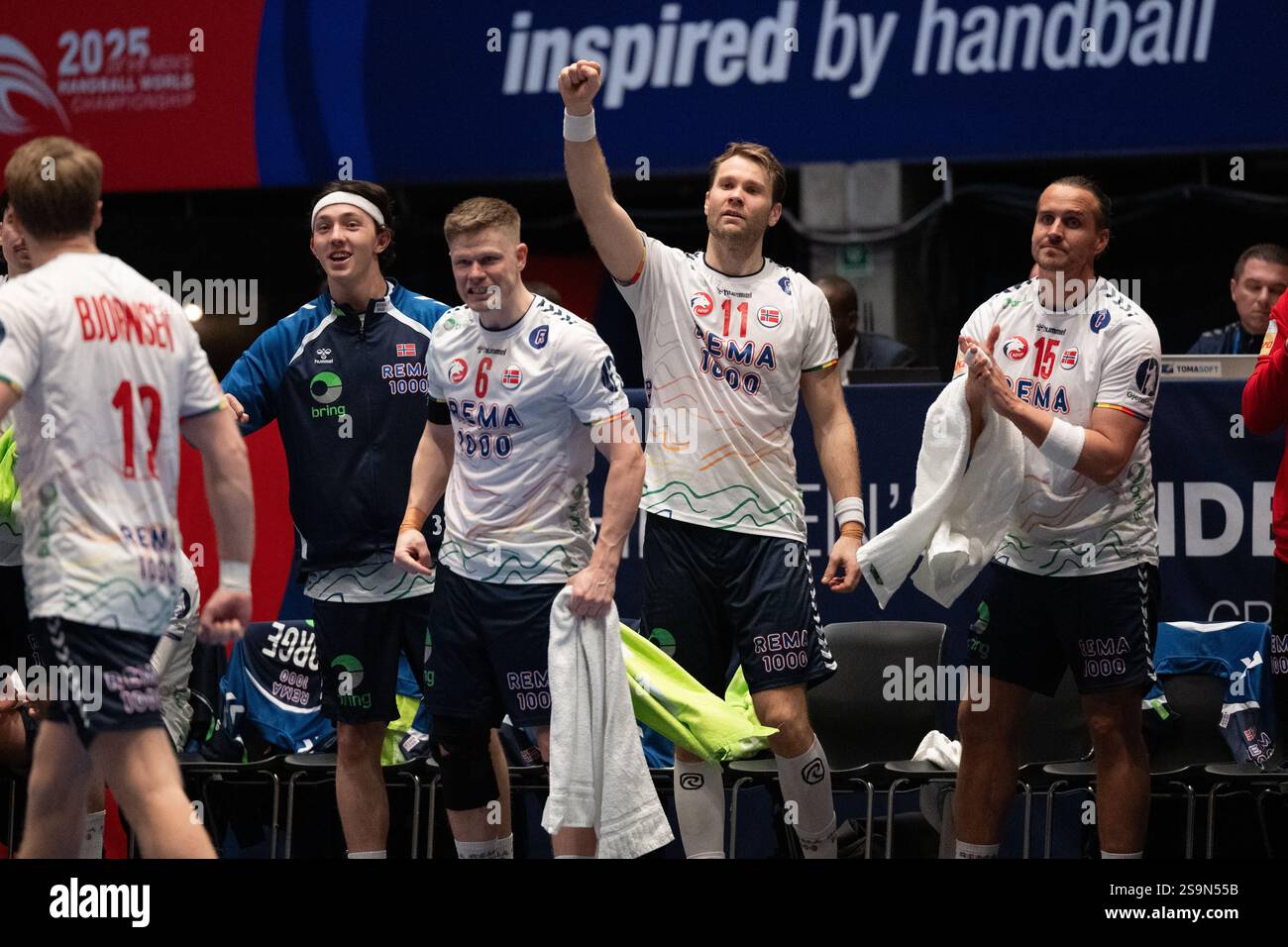 Oslo, Norway. 26th Jan, 2025. Petter Overby (11) of Norway seen during ...