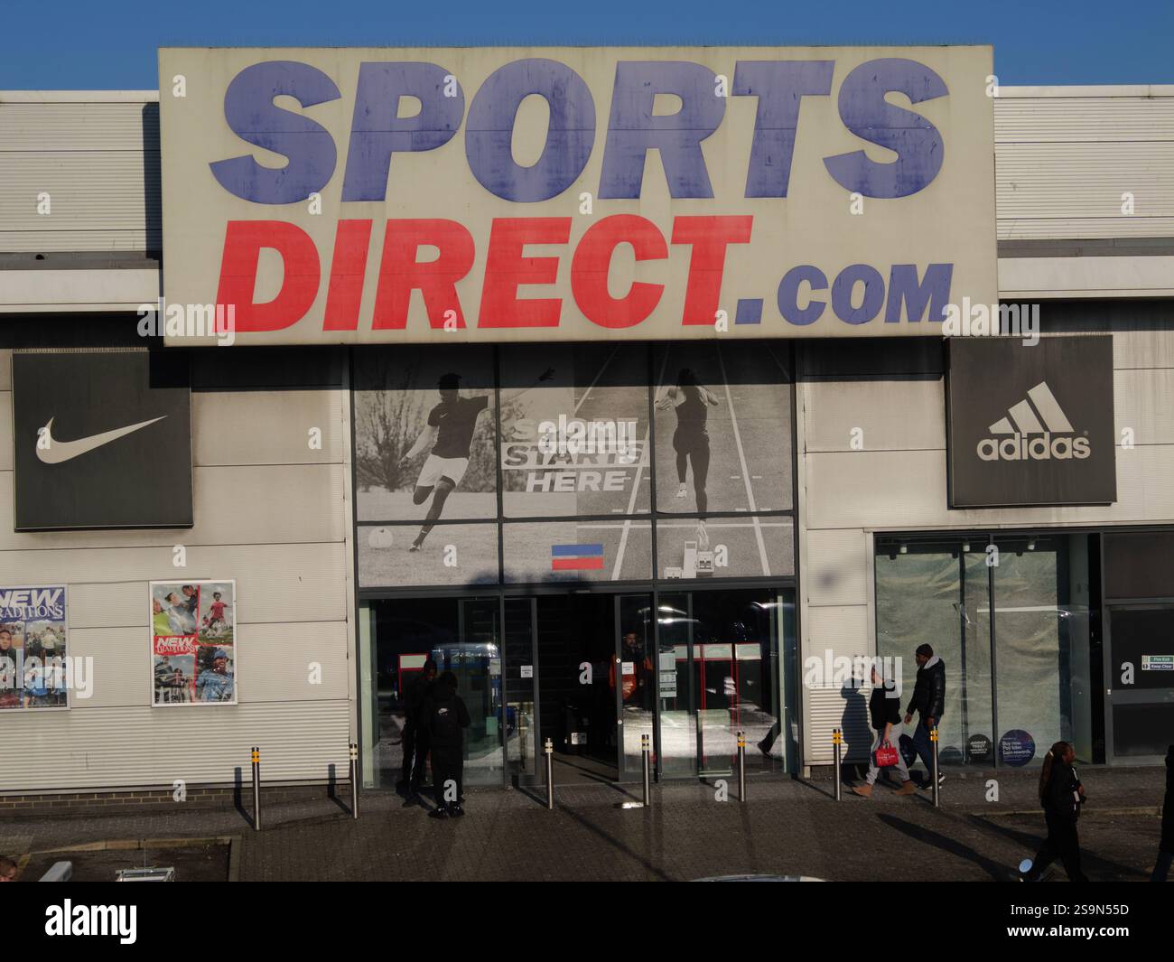 Sports Direct store, Corktree retail park Chingford London Stock Photo ...