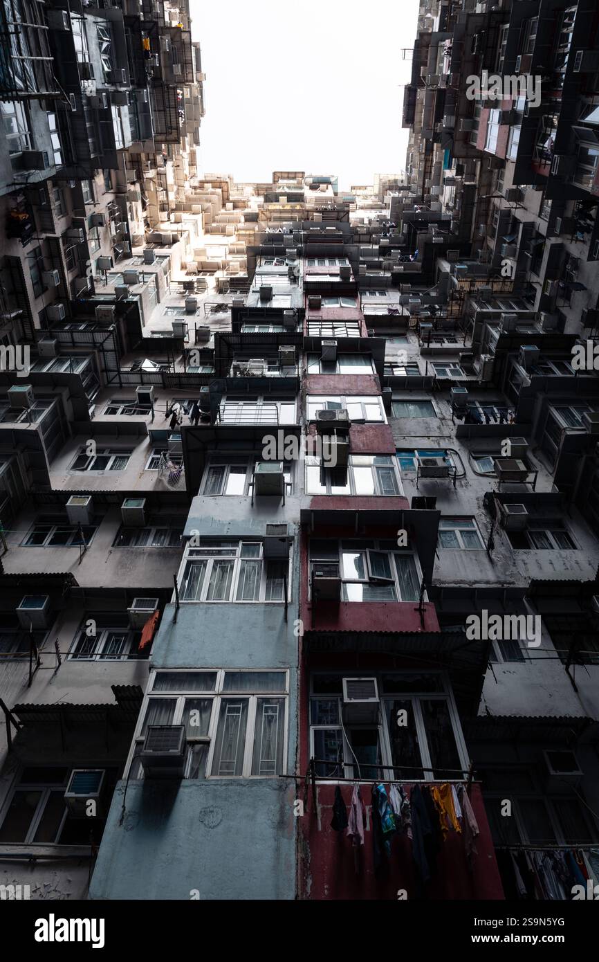 "The monster", iconic building of Hong Kong viewed from below Stock ...