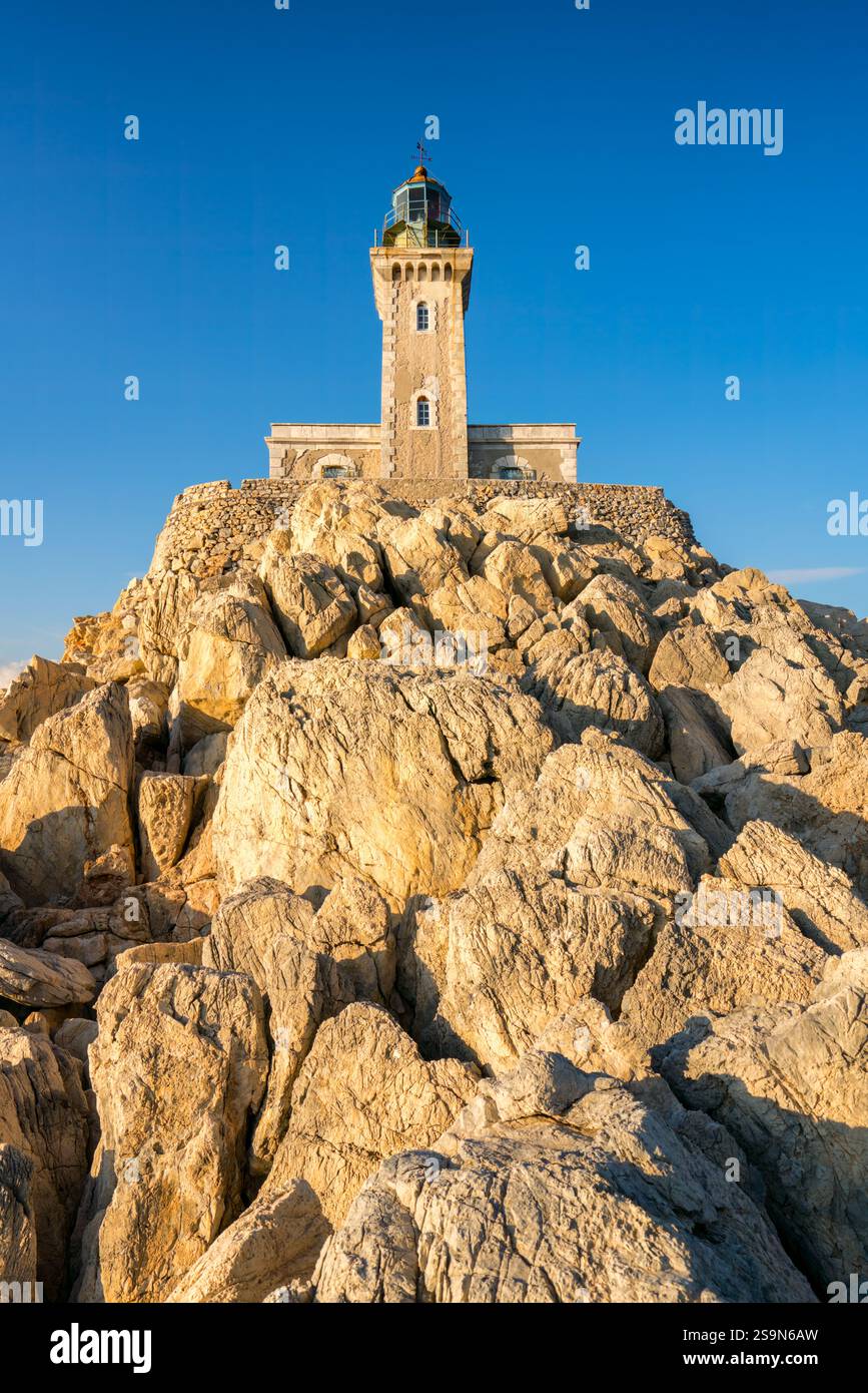Cape Tainaron Matapan Lighthouse the southernmost point of Greece Stock ...