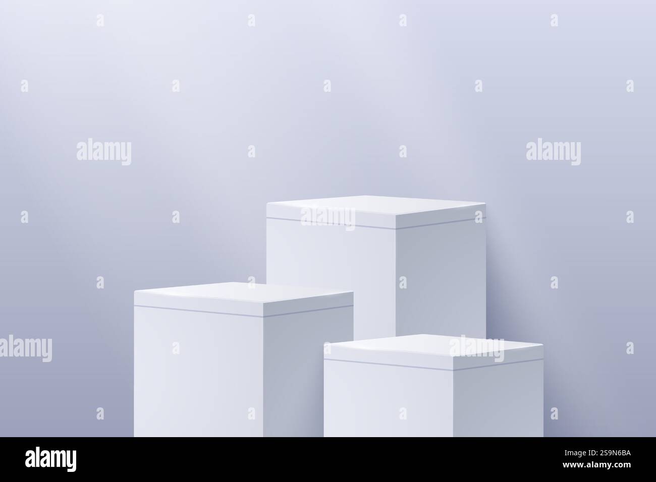 Cube blocks scene in 3d minimalistic style on light background ...